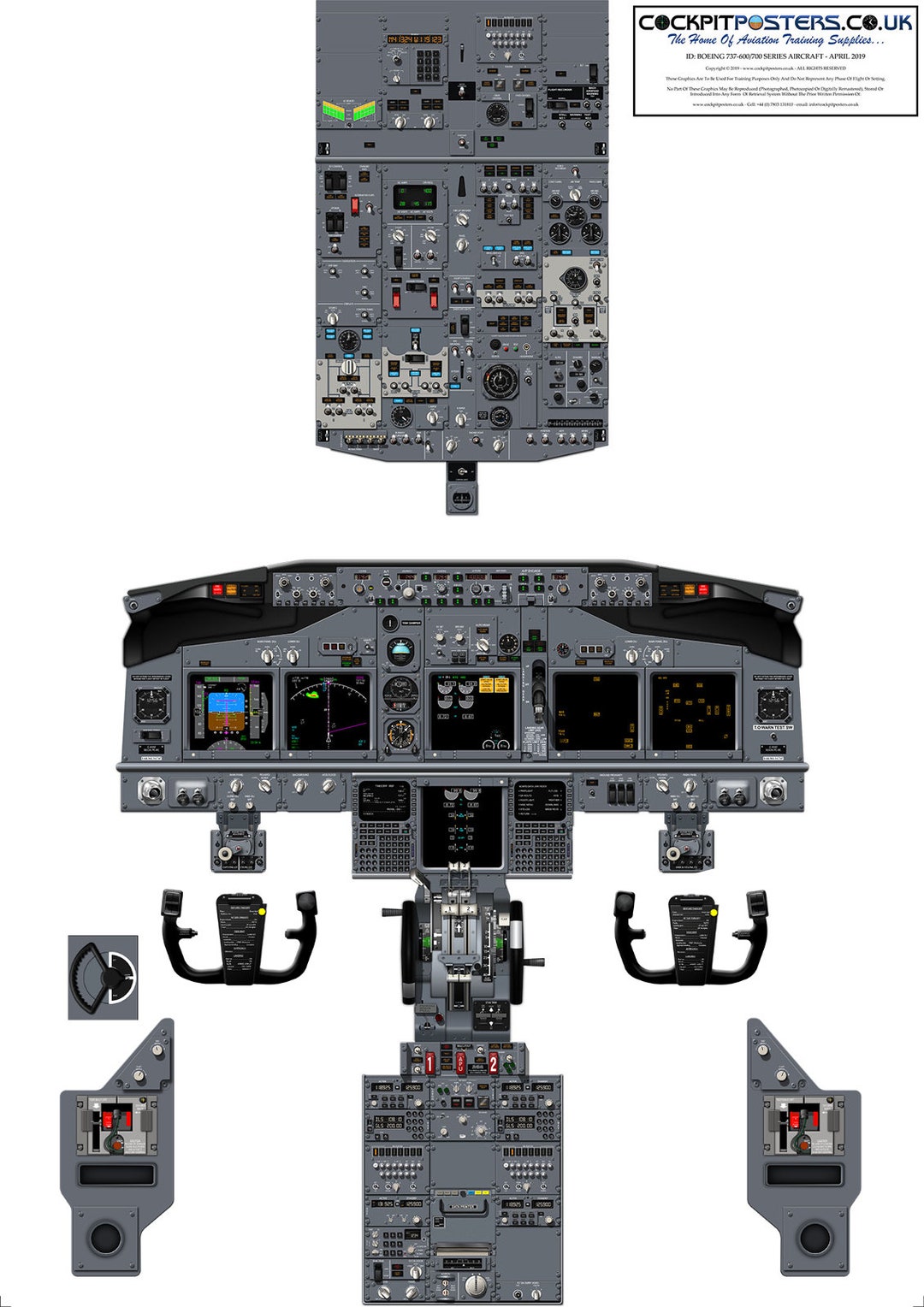 Boeing 737-600/700 Cockpit Poster - Classic EFIS Standby Instruments ...