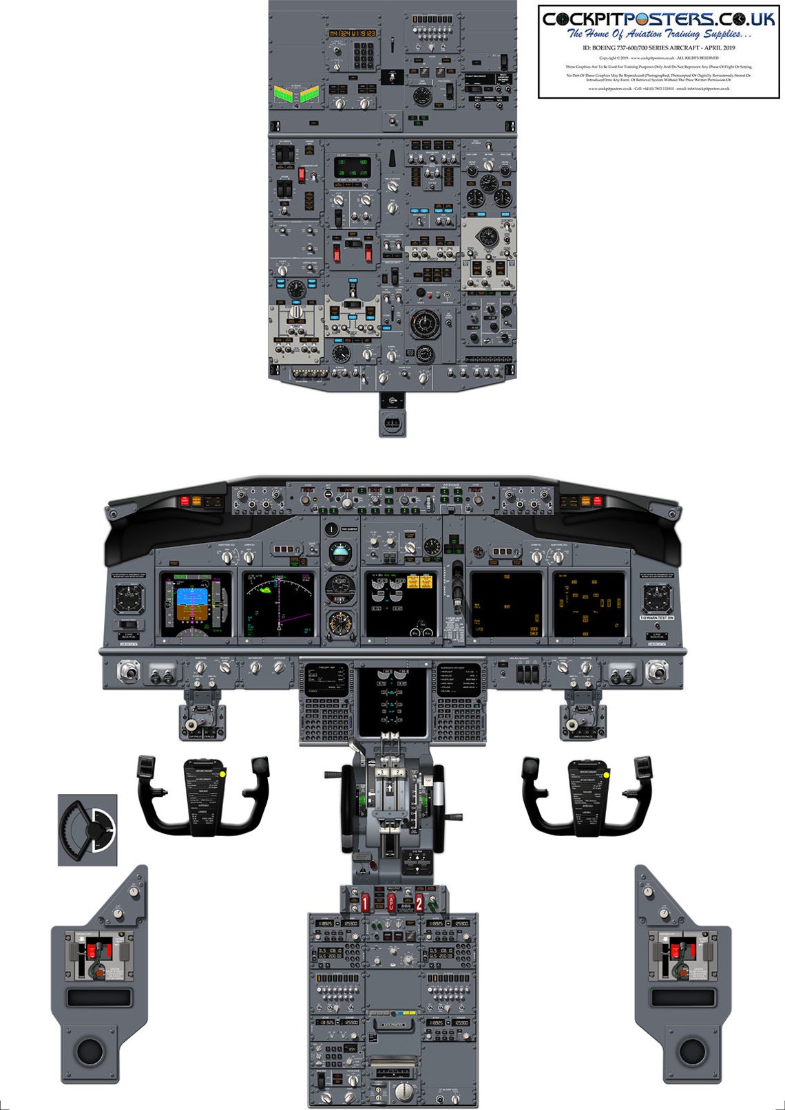 Boeing 737-600/700 Cockpit Poster - Classic EFIS Standby Instruments ...