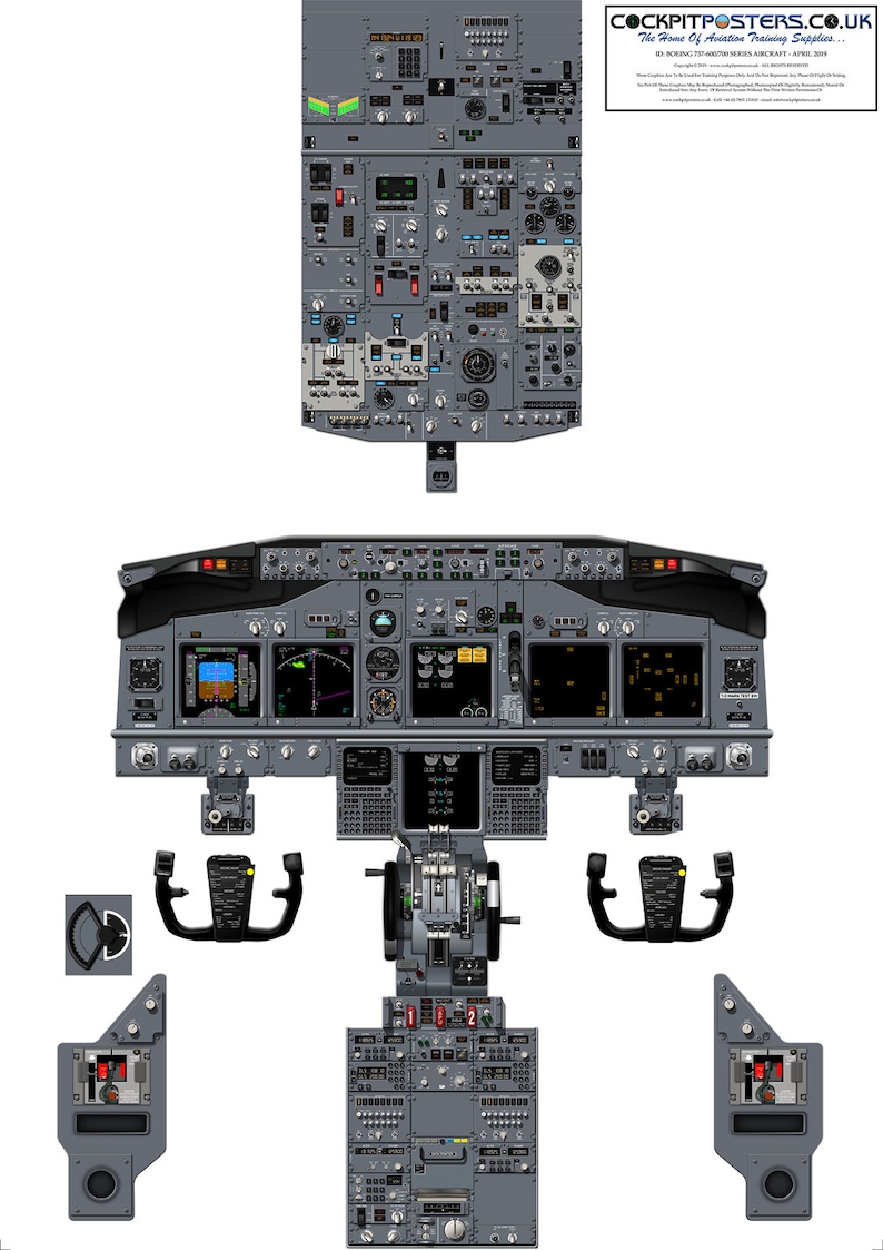 Boeing 737-600/700 Cockpit Poster - Classic EFIS Standby Instruments ...