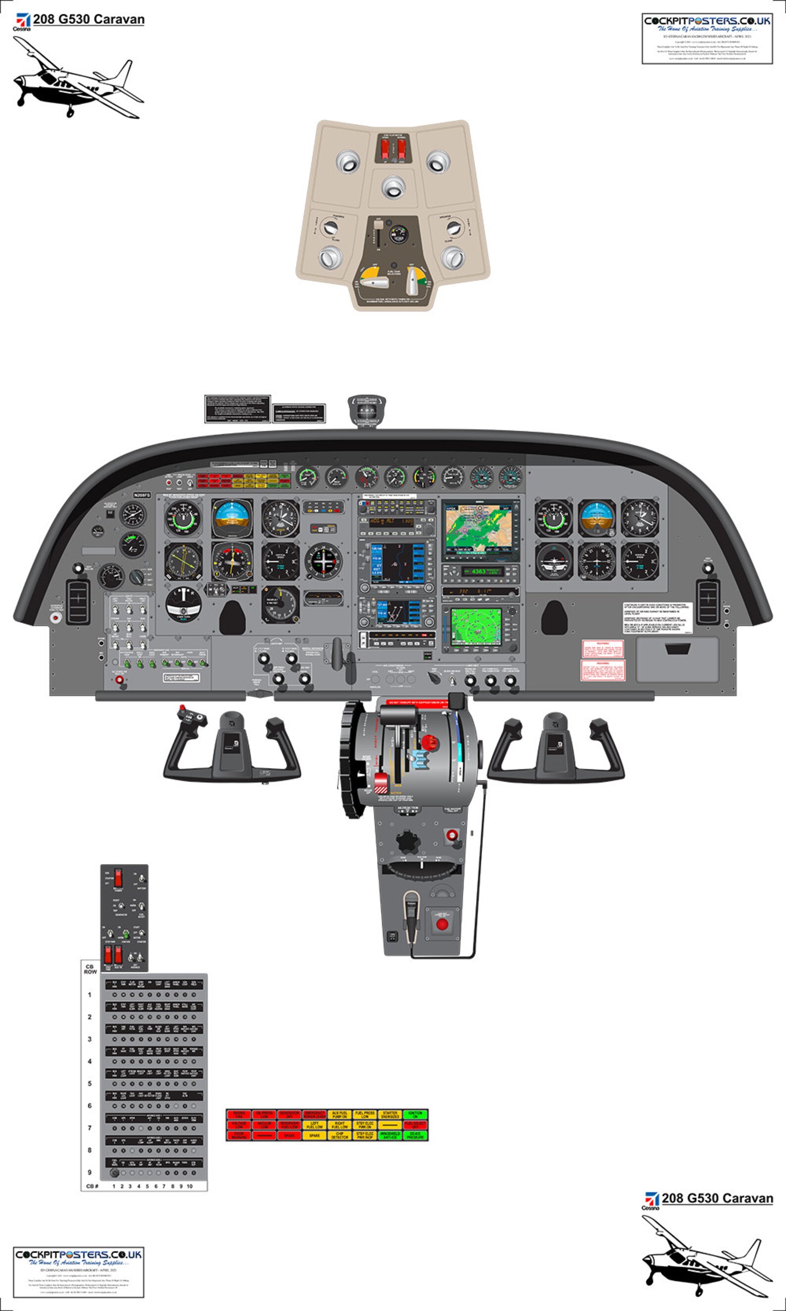 Cessna Caravan 208 G530 Cockpit Poster - Etsy