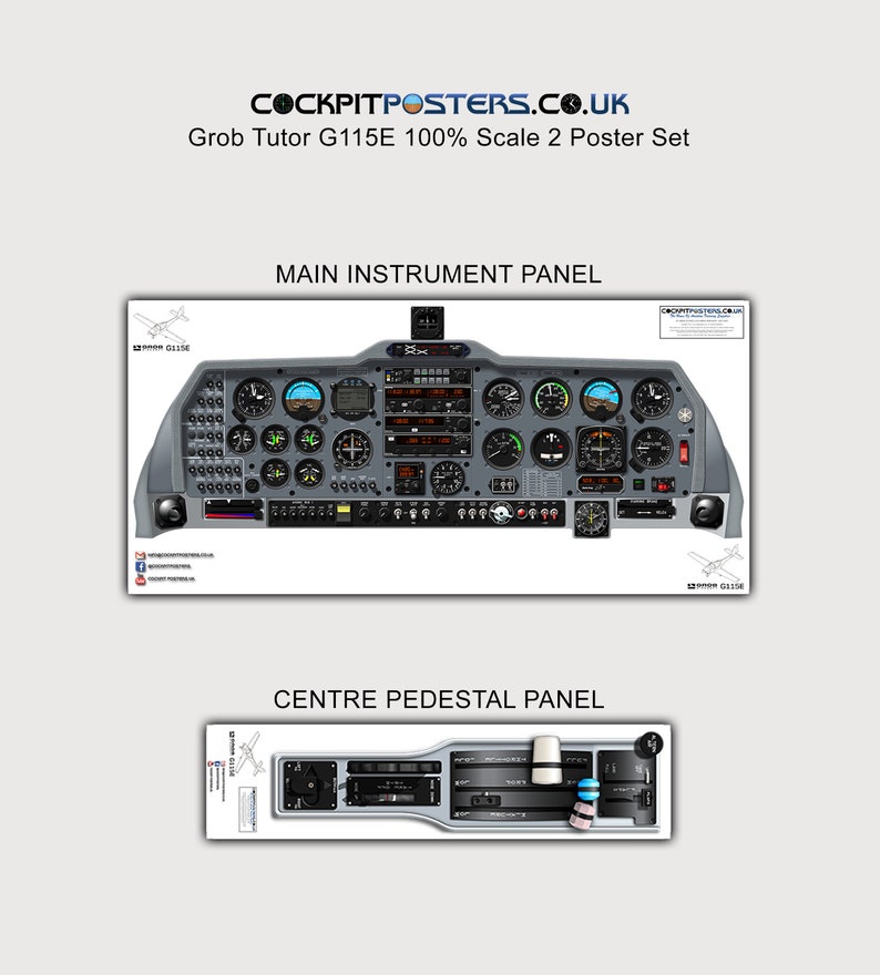 Grob Tutor G115E Cockpit Poster - Etsy