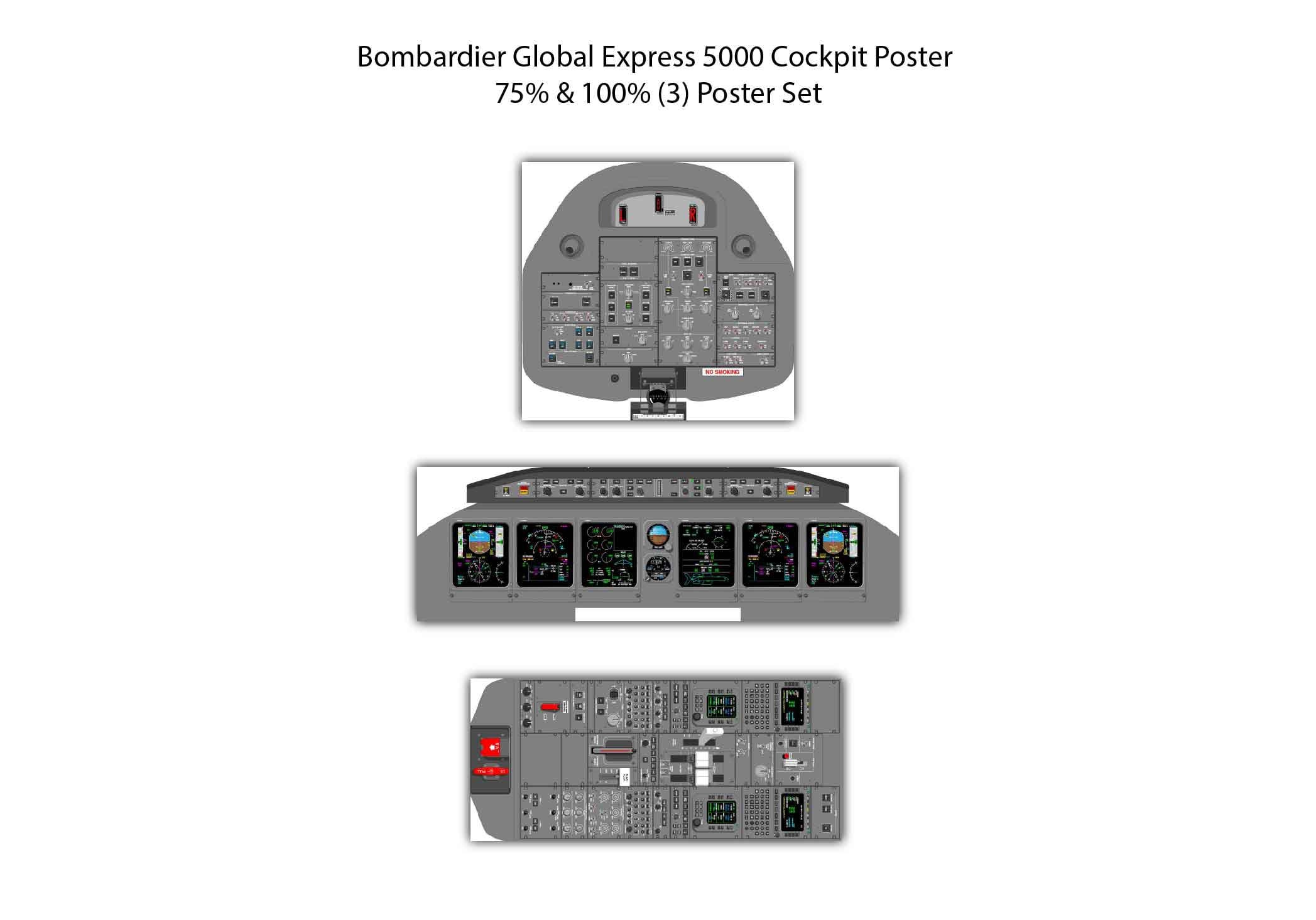 Bombardier Global Express 5000 Cockpit Poster - Etsy