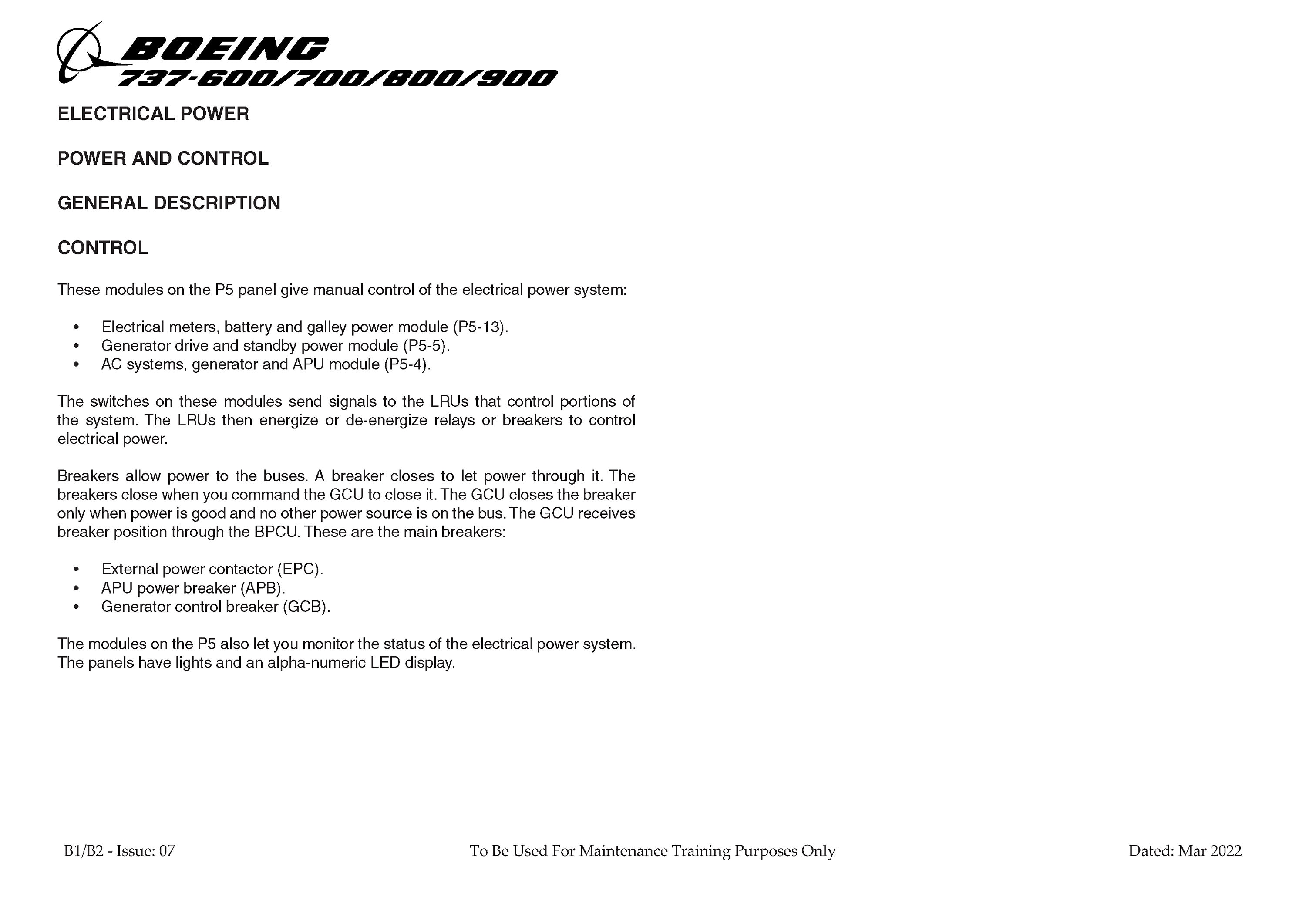 Boeing 737NG B1/B2 Maintenance Training Manual All ATA Chapters ...