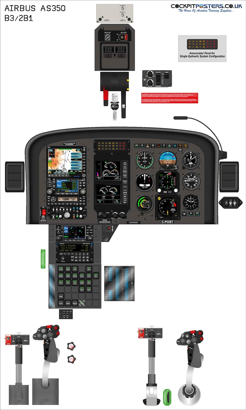 Airbus AS350 B3/B21 Cockpit Poster - Etsy