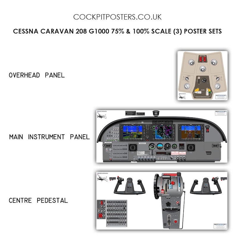 Cessna Caravan 208 G1000 Glass Cockpit With Synthetic Vision Displays ...