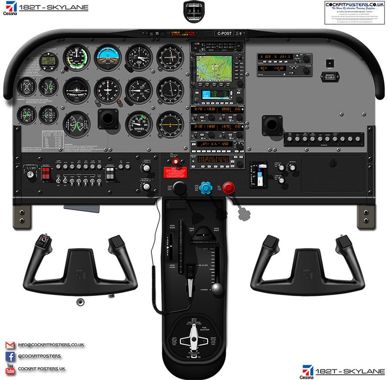 Cessna 182T Skylane Cockpit Poster - Etsy