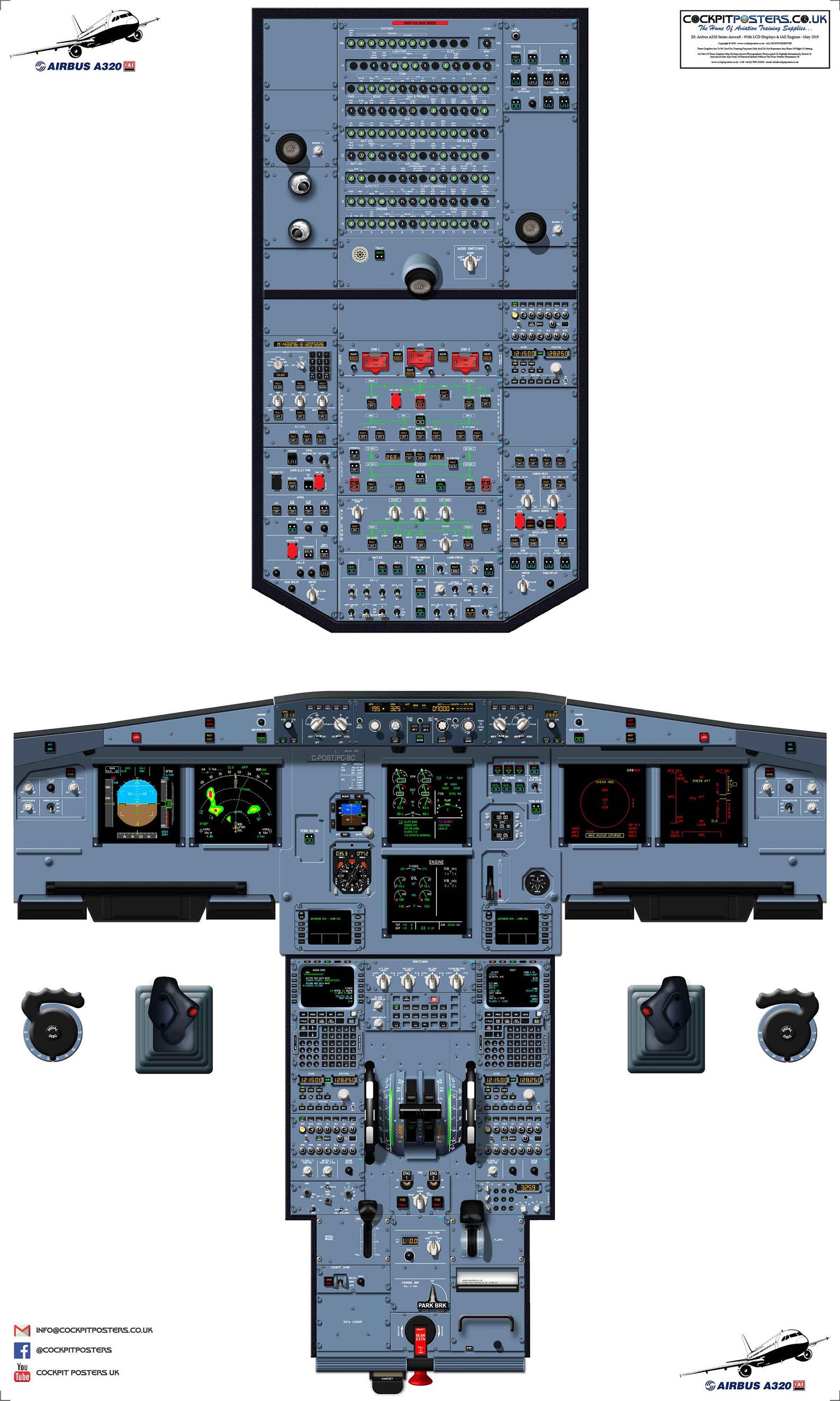 Airbus A320 LCD Displays IAE V2500 EIS Cockpit Poster - Etsy
