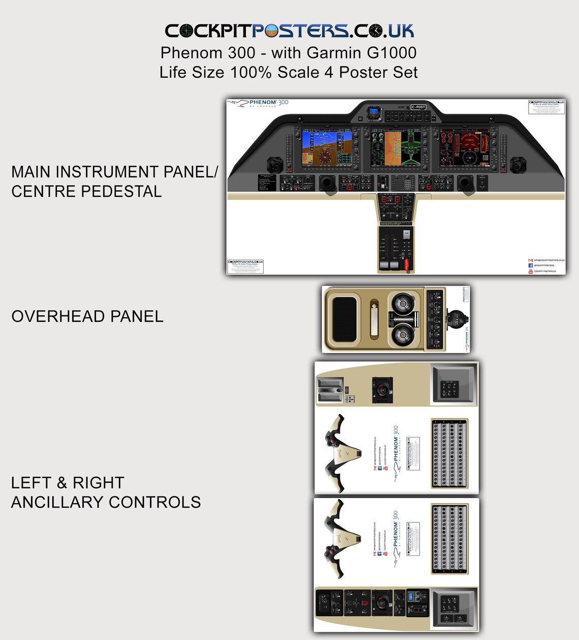 Embraer Phenom 300 Cockpit Poster - G1000 Flight Deck - Etsy
