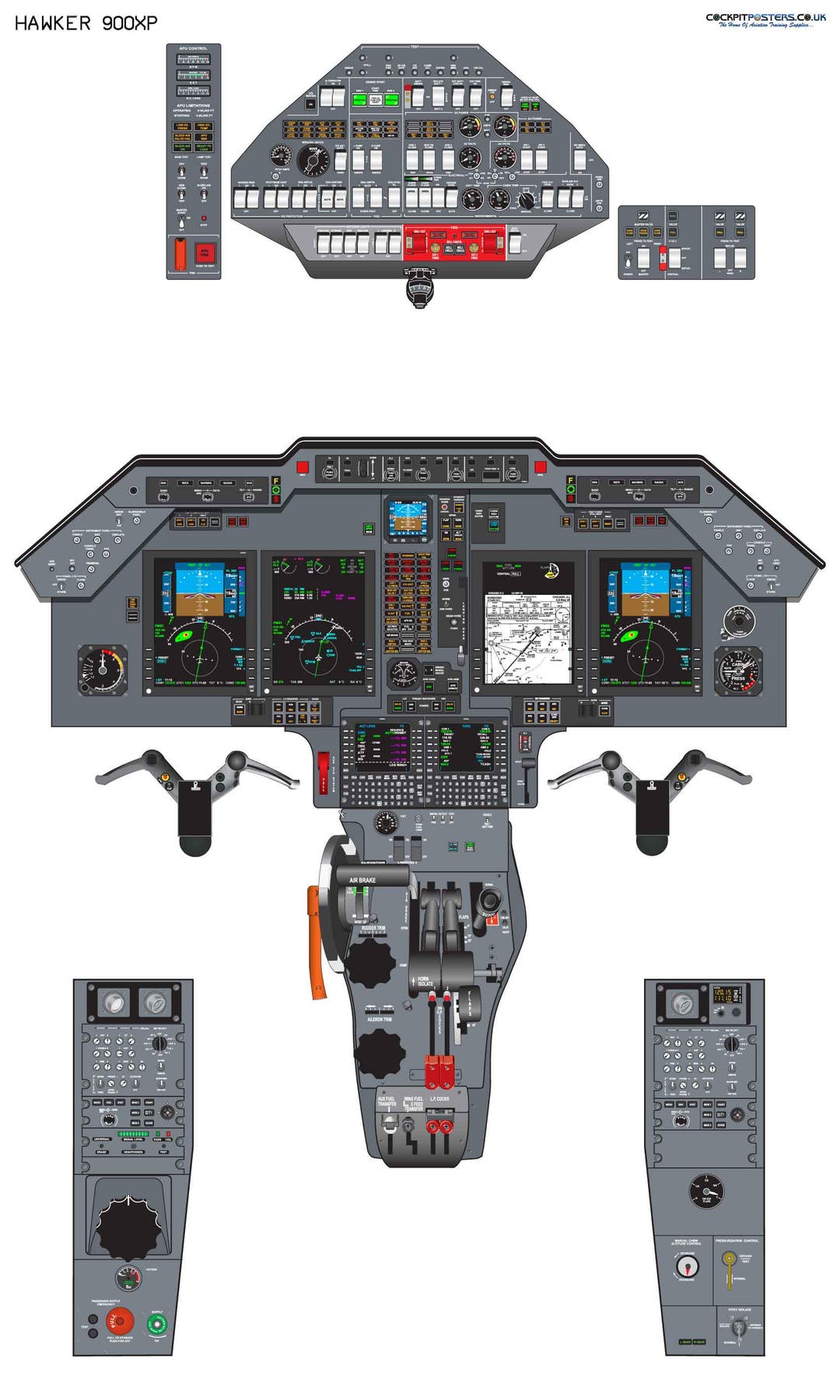 Hawker 900XP Cockpit Poster - Etsy