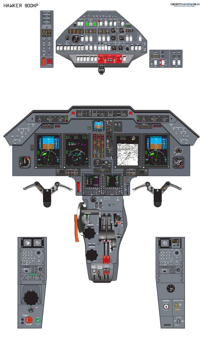 Hawker 900XP Cockpit Poster - Etsy