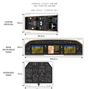 Embraer Legacy 450/500 / Praetor 500/600 Cockpit Poster - Etsy
