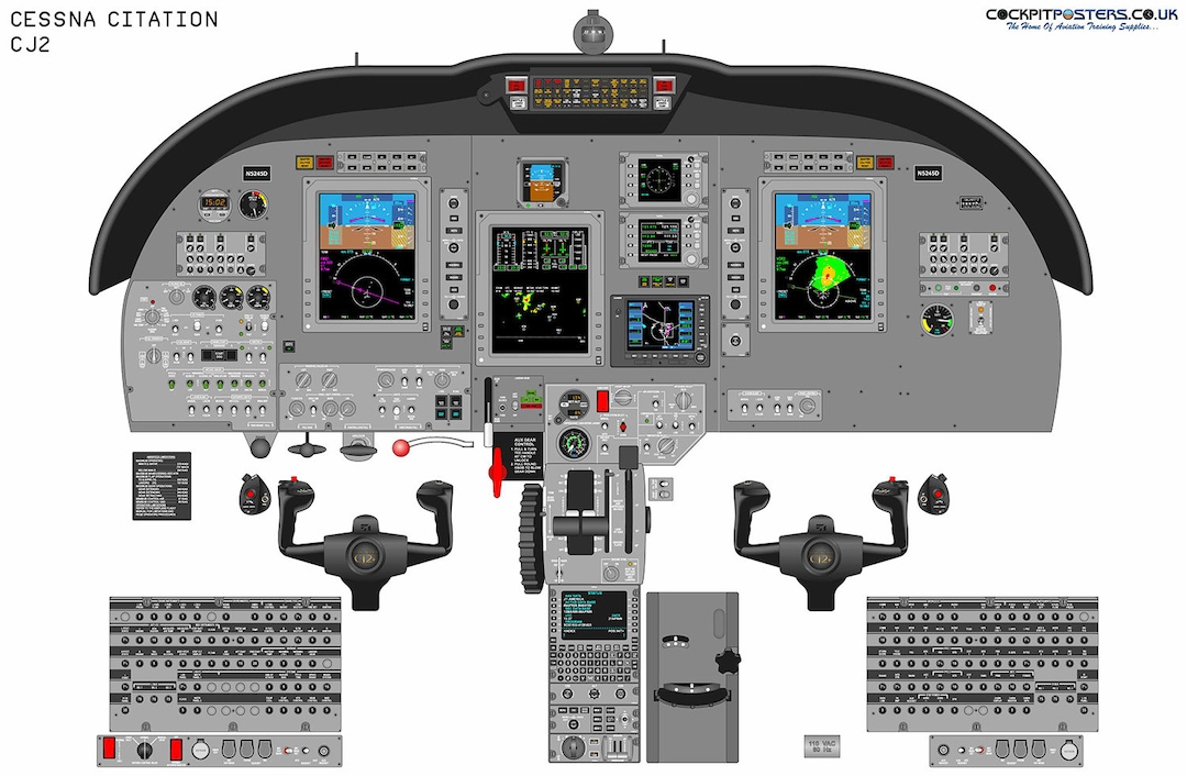 Cessna Citation CJ1 CJ2 CJ3 Cockpit Poster - Etsy