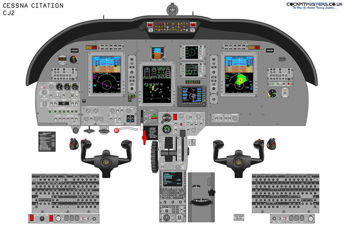 Cessna Citation CJ1 CJ2 CJ3 Cockpit Poster - Etsy