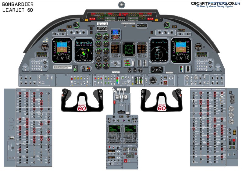 Bombardier Learjet 60 Cockpit Poster - Etsy