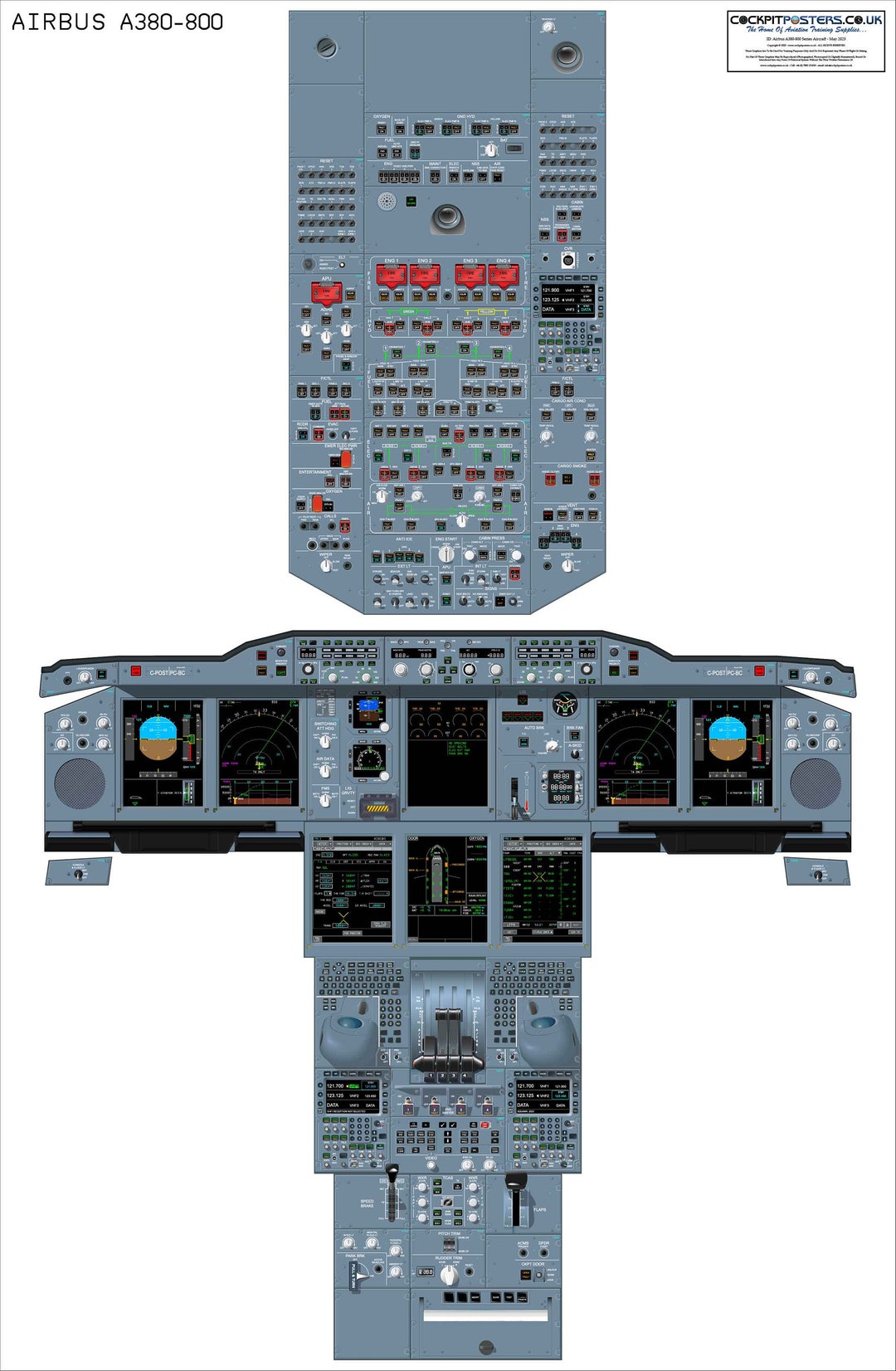 Airbus A380-800 Cockpit Poster - Etsy