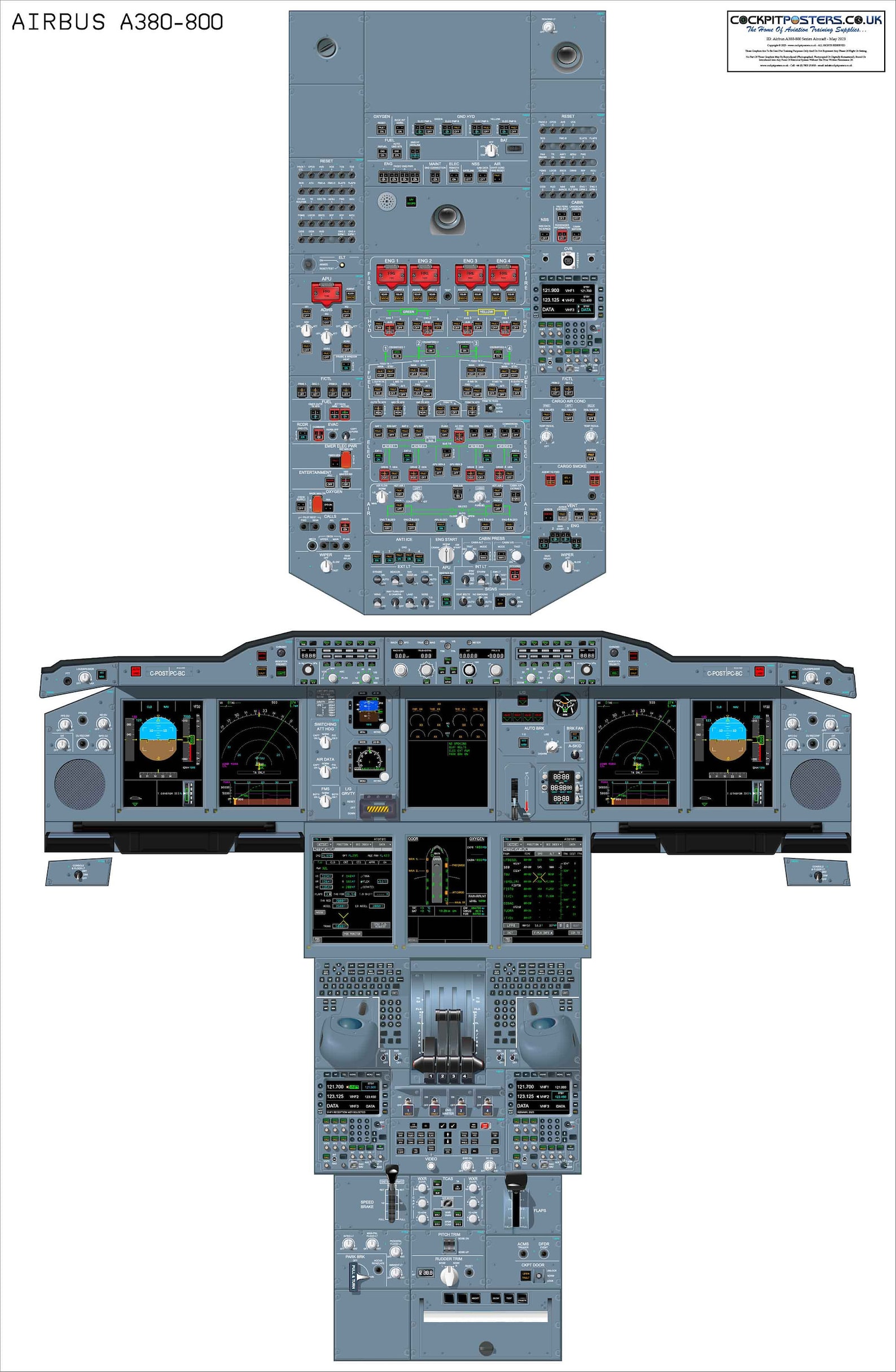 Airbus A380-800 Cockpit Poster - Etsy