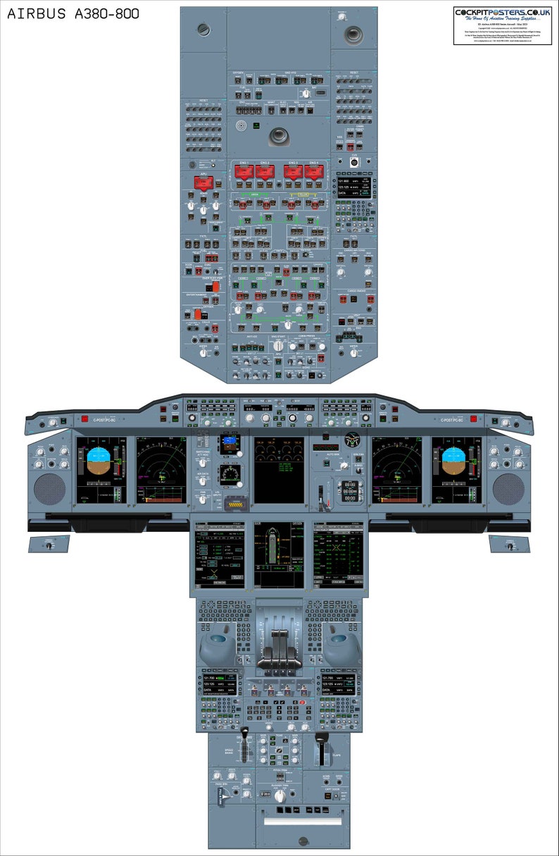 Airbus A380-800 Cockpit Poster - Etsy