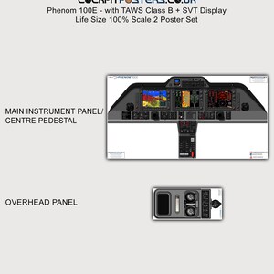 Embraer Phenom 100E Cockpit Poster - Class B TAWS – SVT Prodigy G1000 ...
