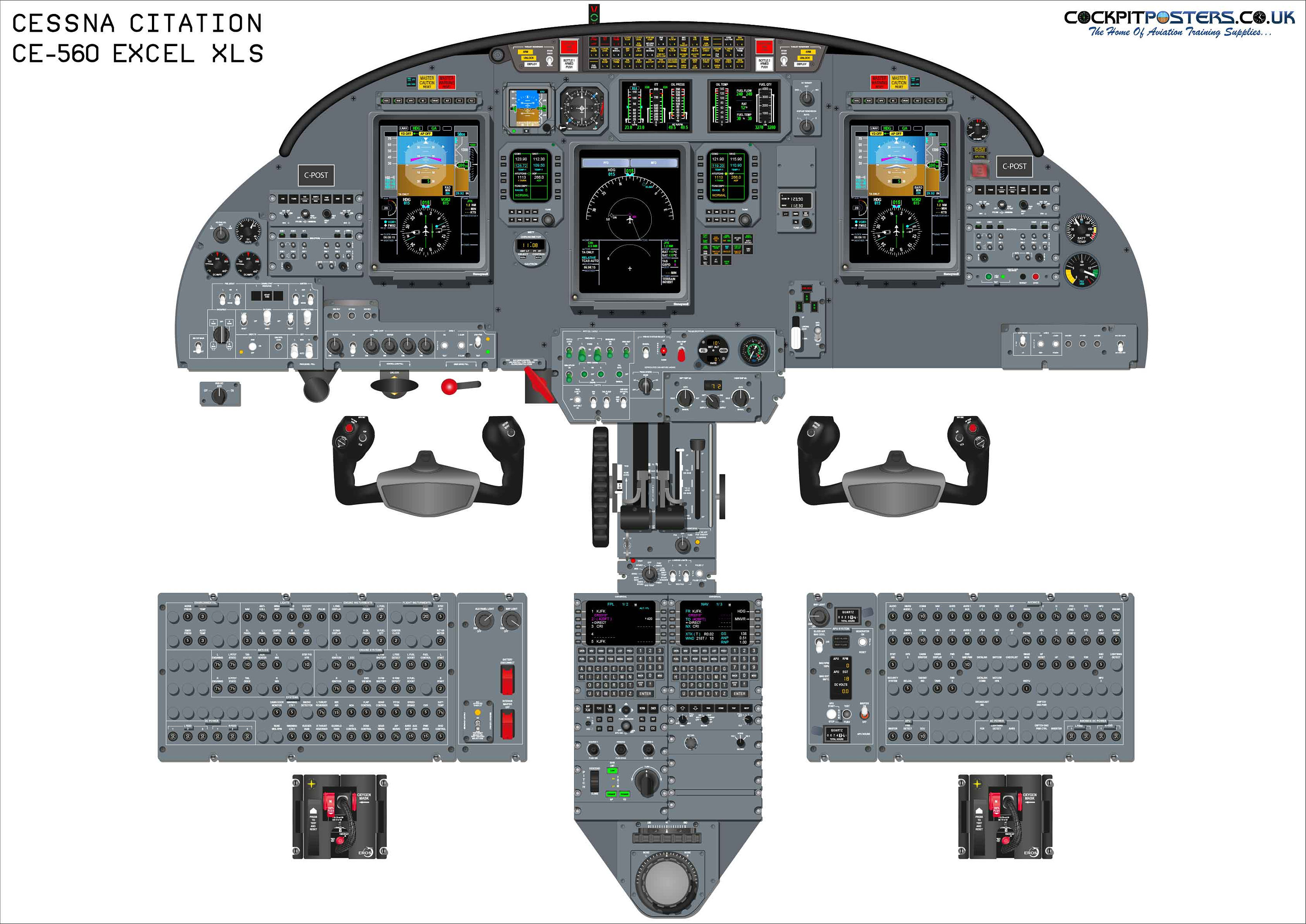 Cessna Citation Ce 560 Excel Xls Cockpit Poster Etsy Australia