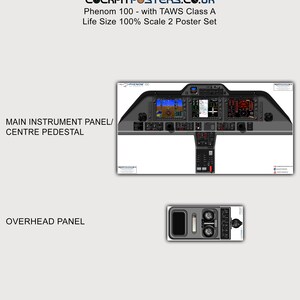 Embraer Phenom 100 Cockpit Poster - Class A TAWS – Prodigy G1000 Flight ...
