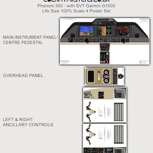 Embraer Phenom 300 Cockpit Poster - SVT G1000 Flight Deck - Etsy