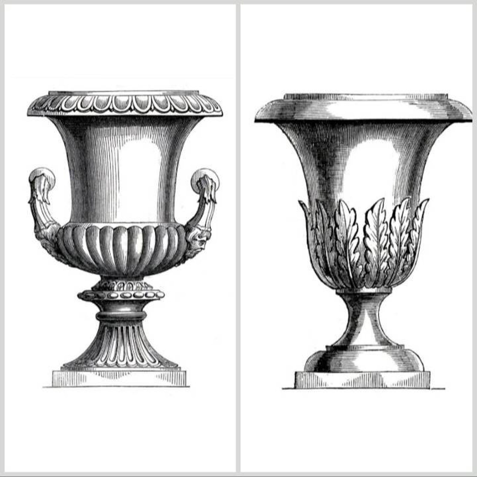 Historical decorative pair of Urn prints. Available in 3 | Etsy