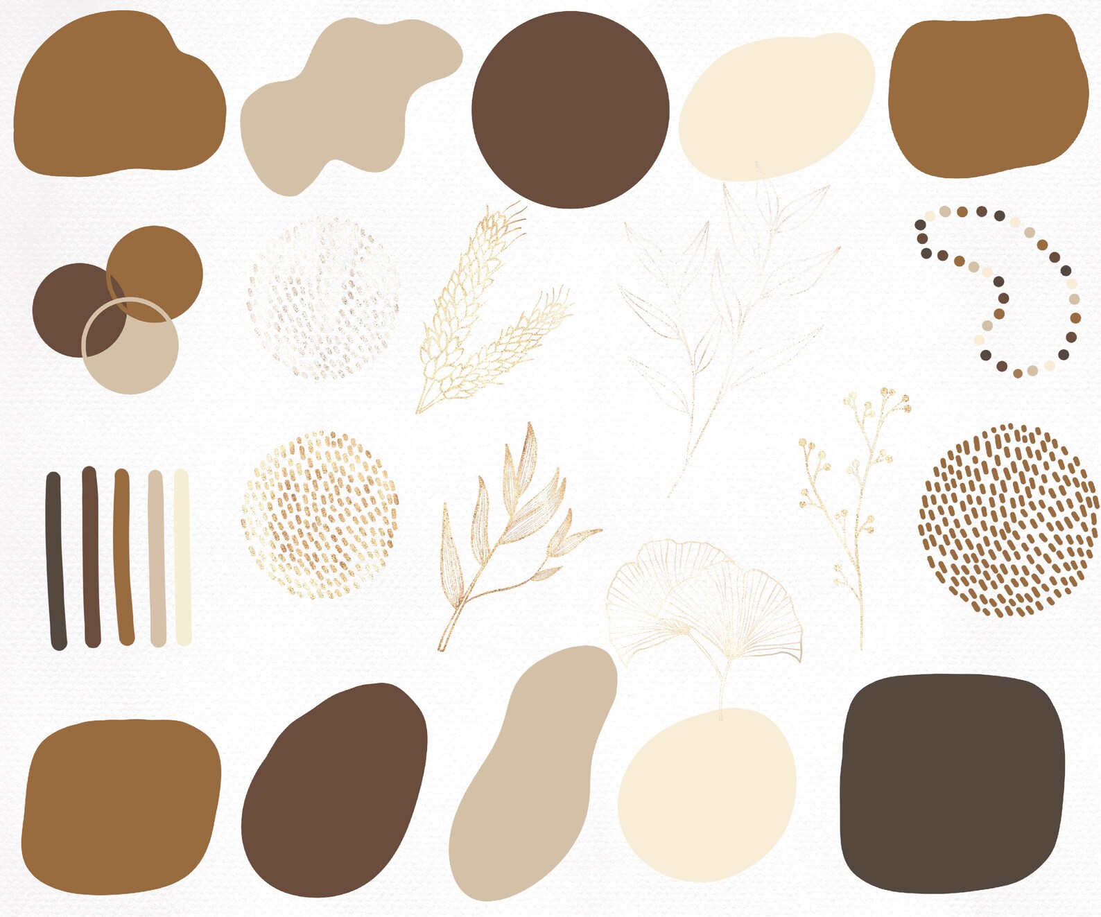 Boho Clipart Set Abstract Elements PNG Modern Boho Bundle - Etsy