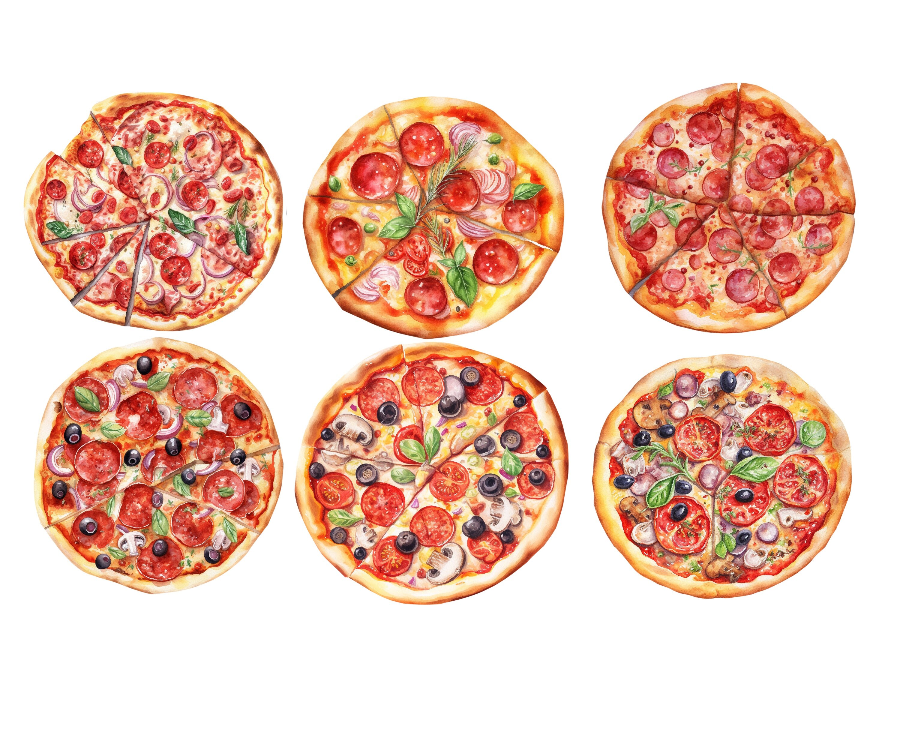 Watercolor Fast Food Clipart. Burger Png. Pizza Clipart. Fried Fries ...