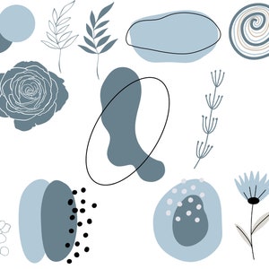 Stract Bundle Set Abstract Art Print Neutral Abstract Art Shapes Simple ...