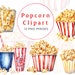 12 Watercolor Popcorn Clipart in Transparent PNG Format. Popcorn ...