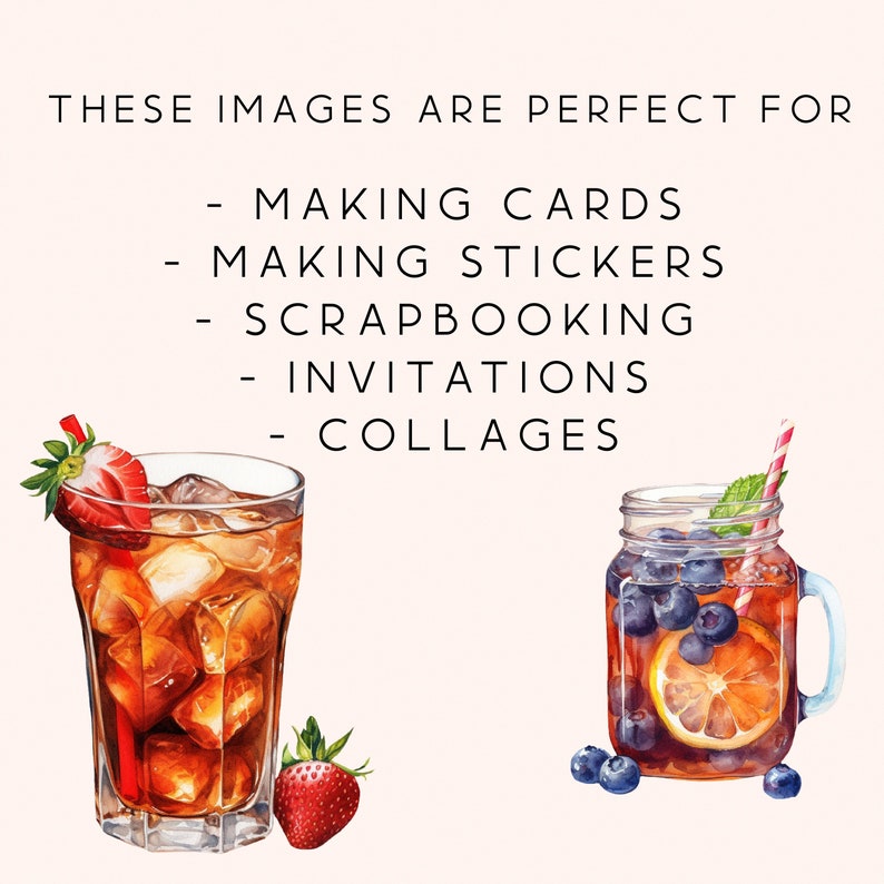 Watercolor Iced Tea Clipart. Watercolor Lemon Tea Mug.summer Berries ...