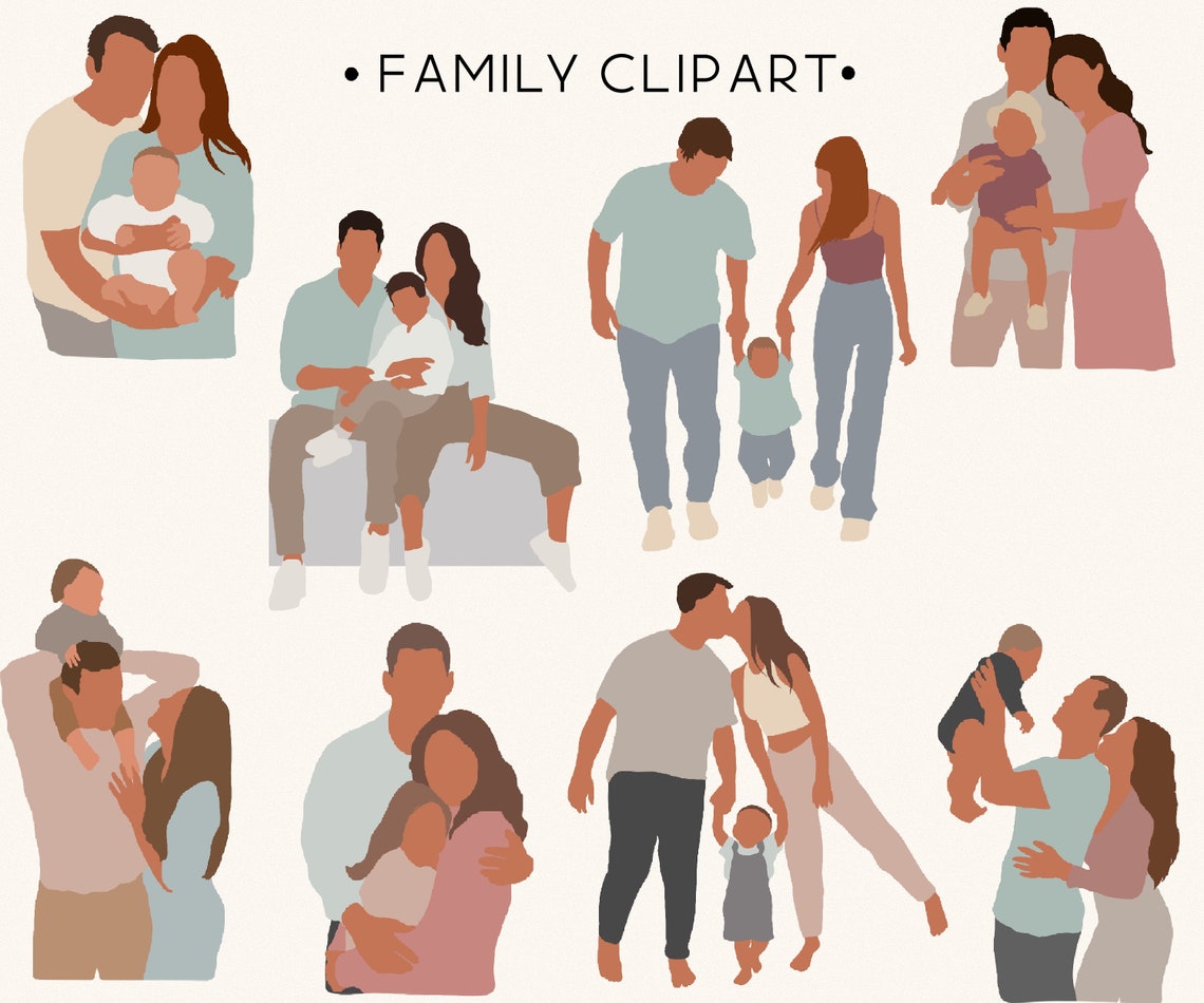 Family Clipart Abstract Family Clipart We Are Family - Etsy