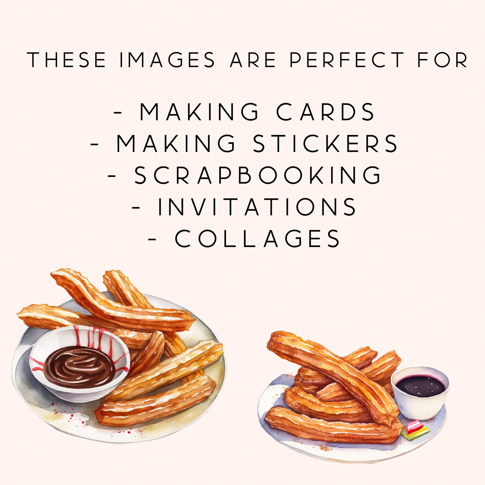 Set of Watercolor Churros. Churros PNG. Churros Graphics. Churros ...