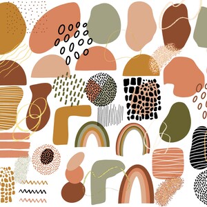 Stract Bundle Set Abstract Art Print Neutral Abstract Art Shapes Simple ...