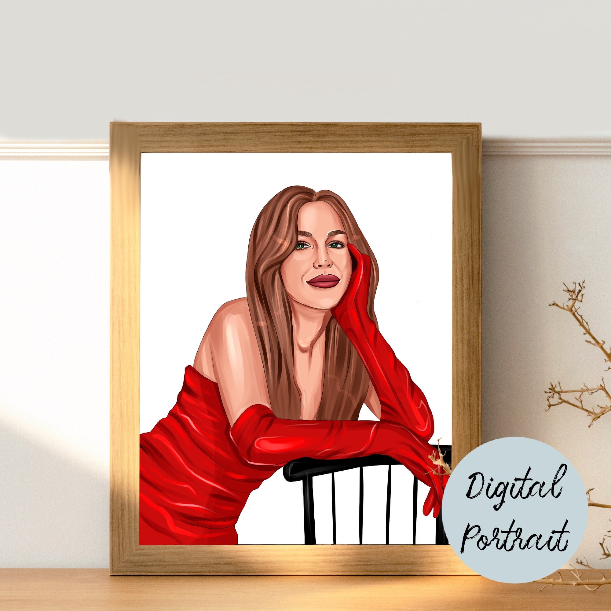 Digital Portrait Illustration From Photo Custom Couples Portrait Realistic Fashion Logo