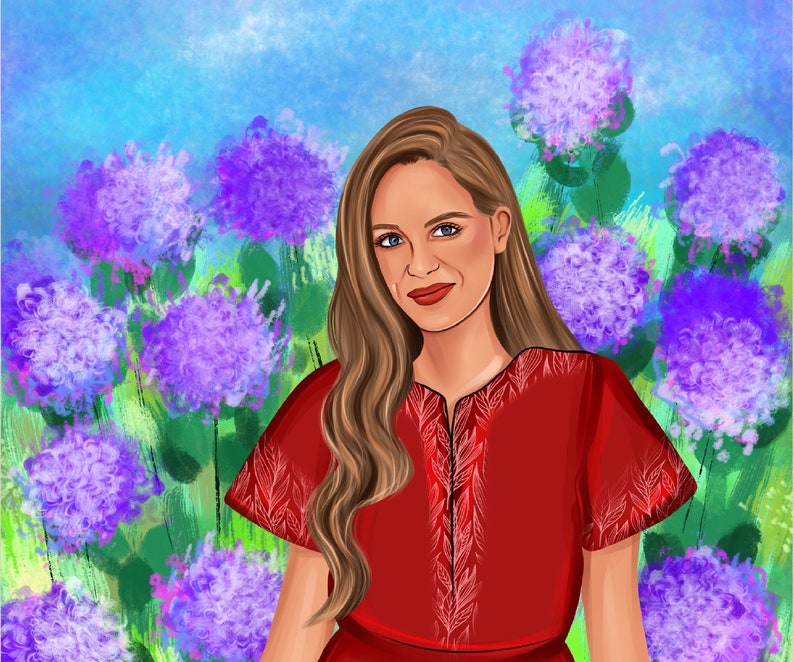 Digital Portrait Illustration From Photo Custom Couples Portrait Realistic Fashion Logo