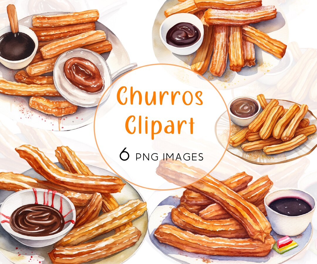 Set of Watercolor Churros. Churros PNG. Churros Graphics. Churros ...