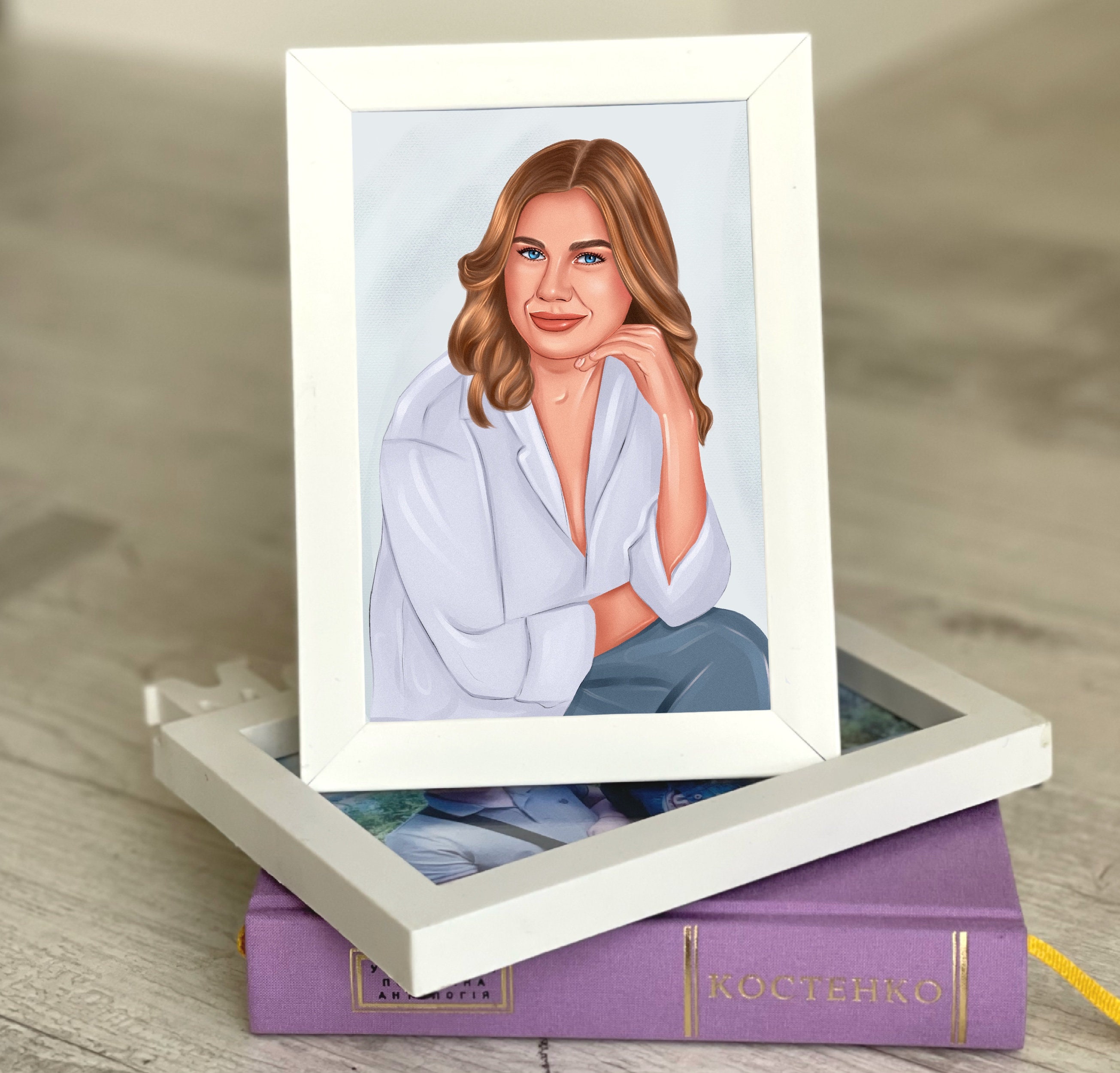 Digital Portrait Illustration From Photo Custom Couples Portrait Realistic Fashion Logo