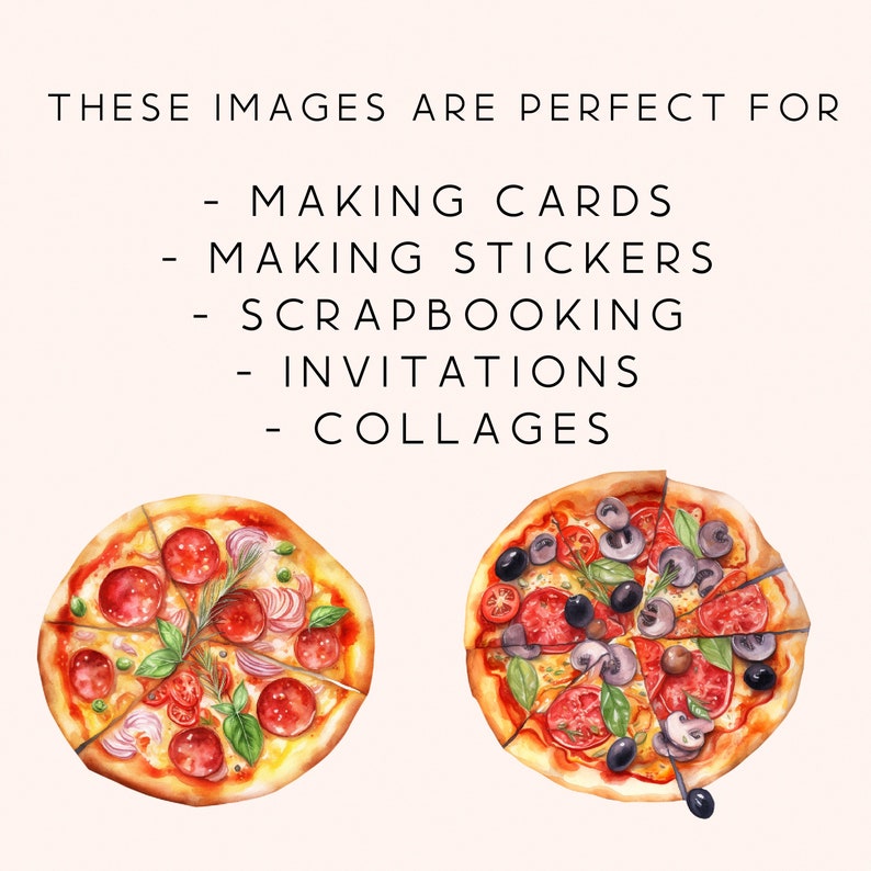 Watercolor Pizza Clipart in Transparent Background. Pizza Clipart ...