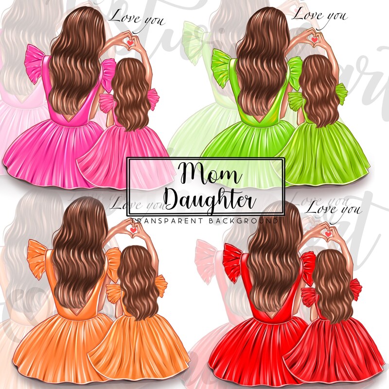 I Love Mom Clipart - Etsy