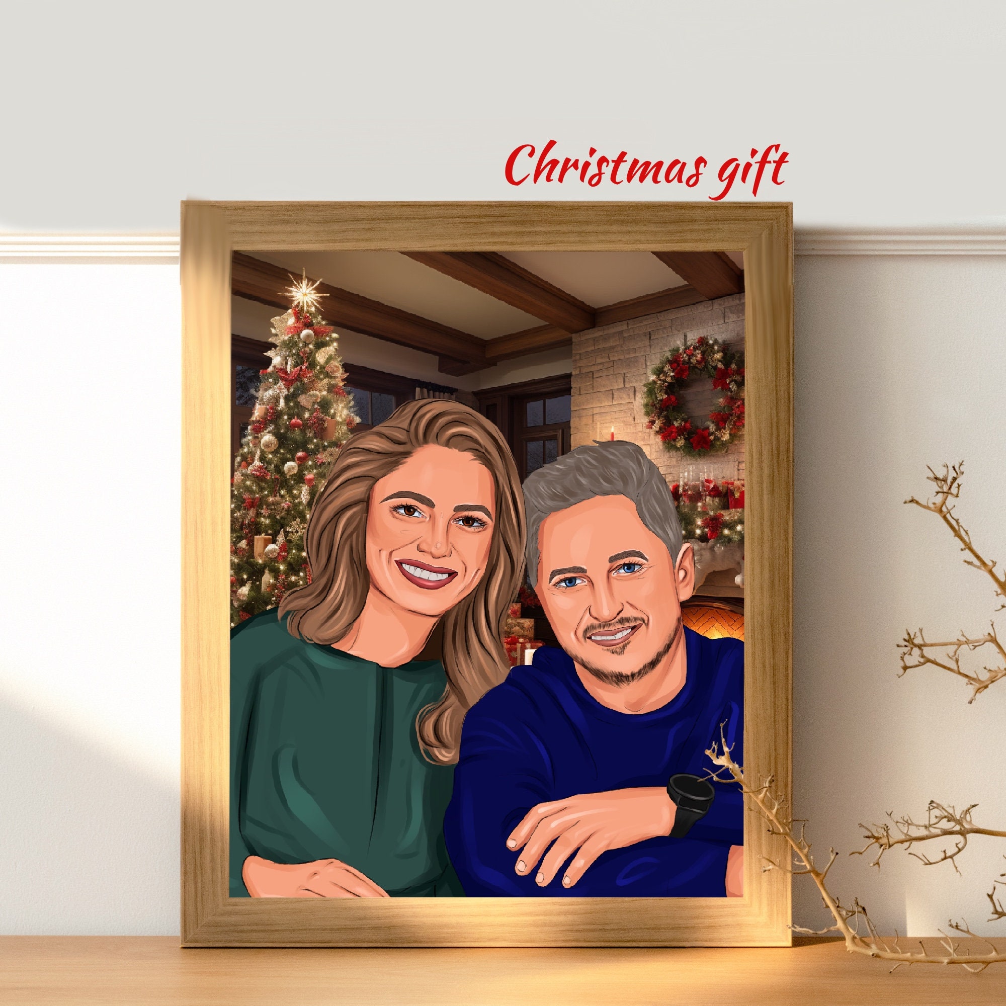 Digital Portrait Illustration From Photo Custom Couples Portrait Realistic Fashion Logo
