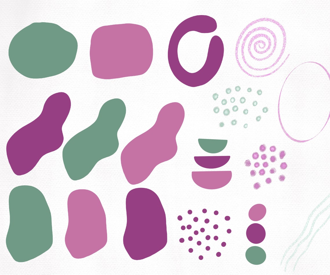 Boho Clipart Set Abstract Elements PNG Modern Boho Bundle - Etsy