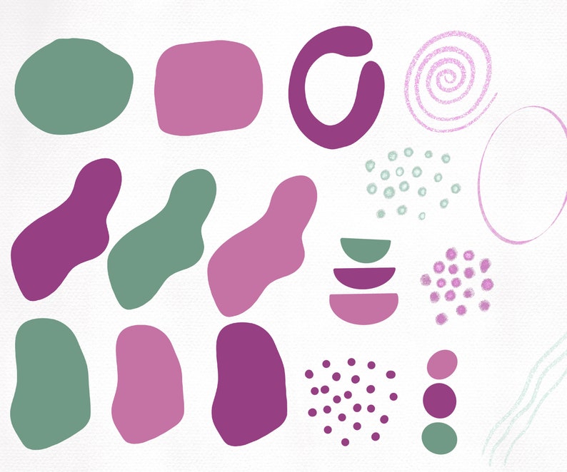 Boho Clipart Set Abstract Elements PNG Modern Boho Bundle - Etsy