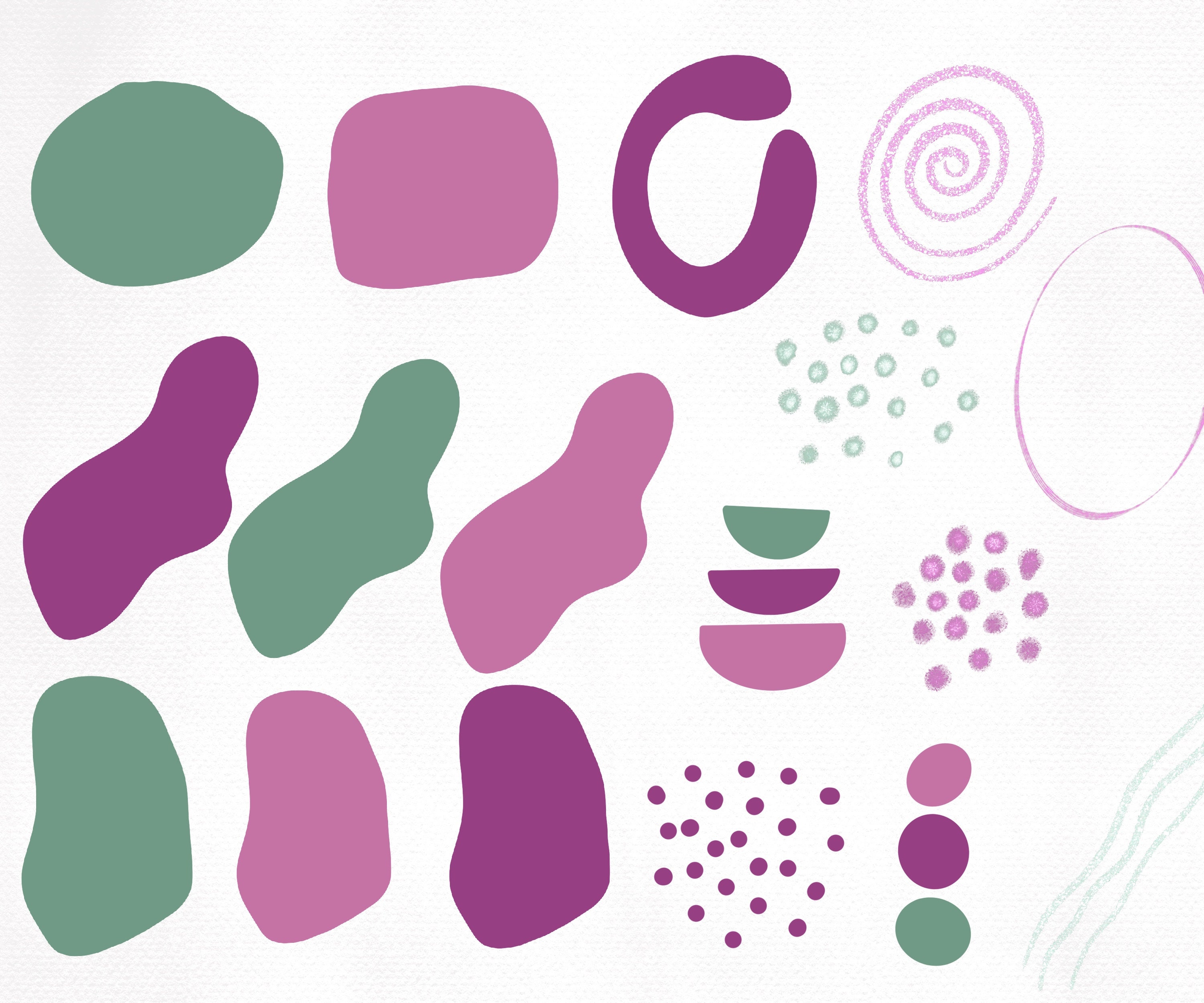 Boho Clipart Set Abstract Elements PNG Modern Boho Bundle - Etsy