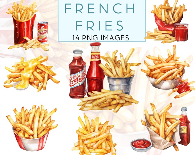 French Fries Clipart ,fries Clipart Bundle ,fries Png ,fast Food ...