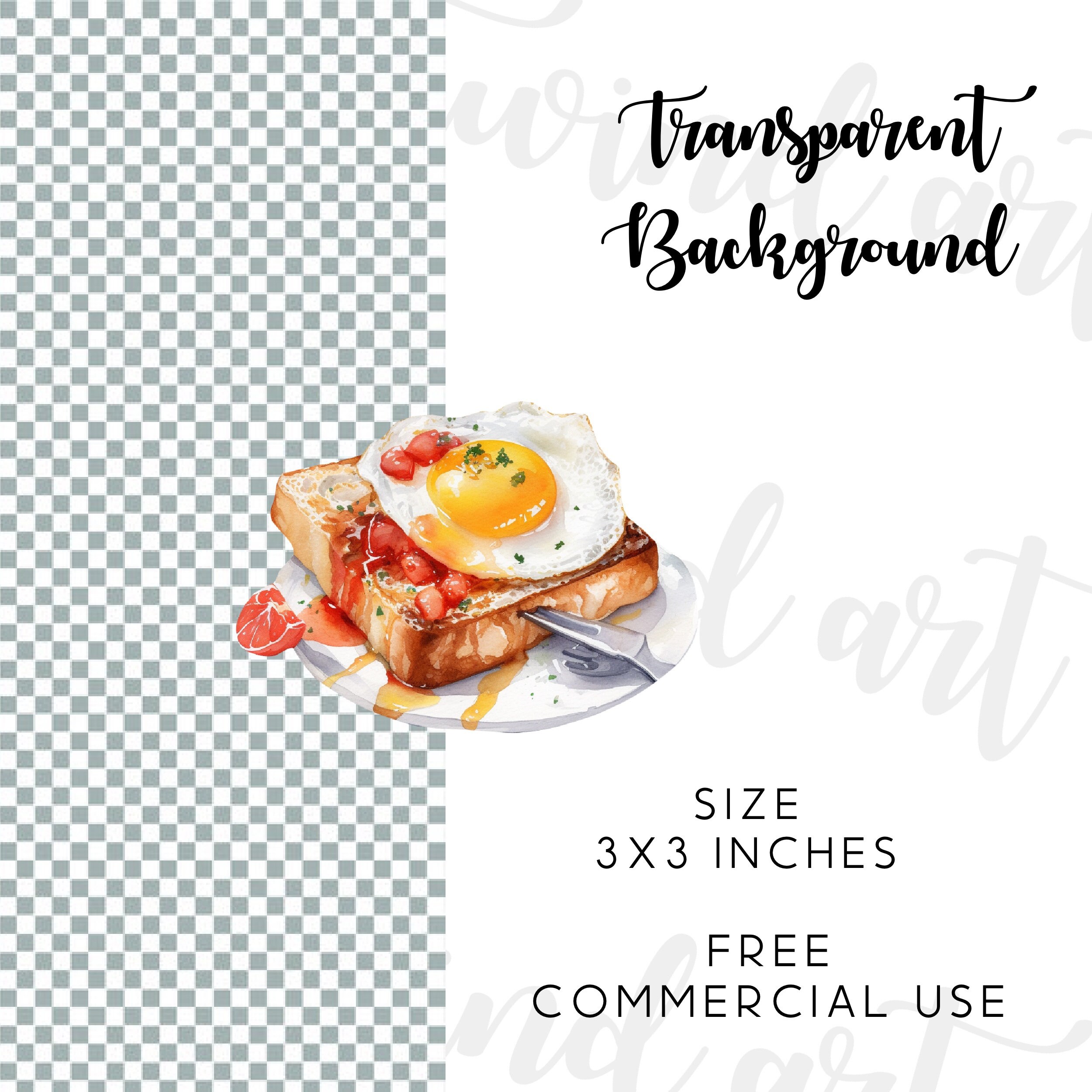Watercolor Breakfast Clipart, English Breakfast Clipart, Bakery Clipart ...