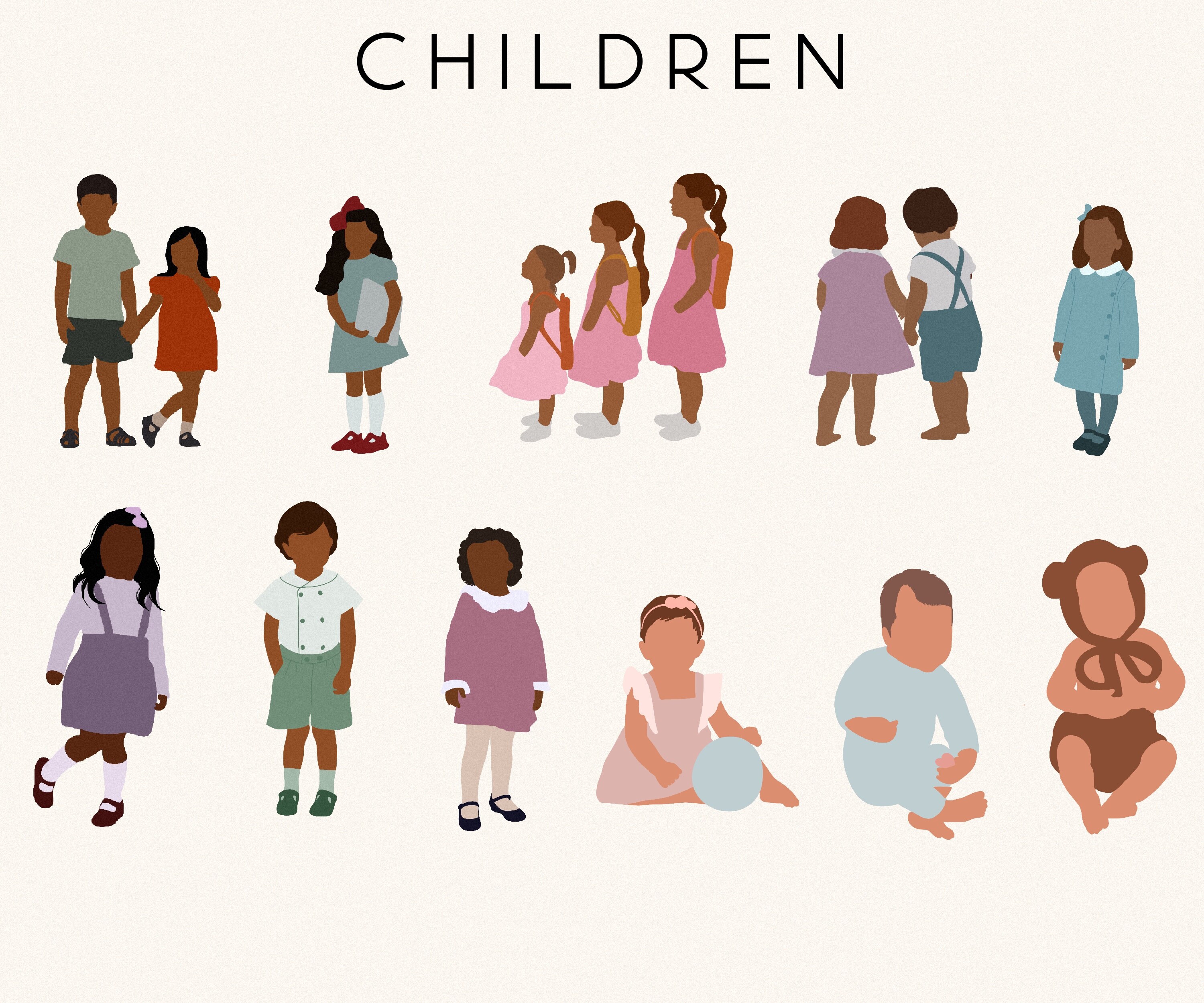 Abstract People Bundle. Family Clipart. Mother, Father, Kids, Children ...