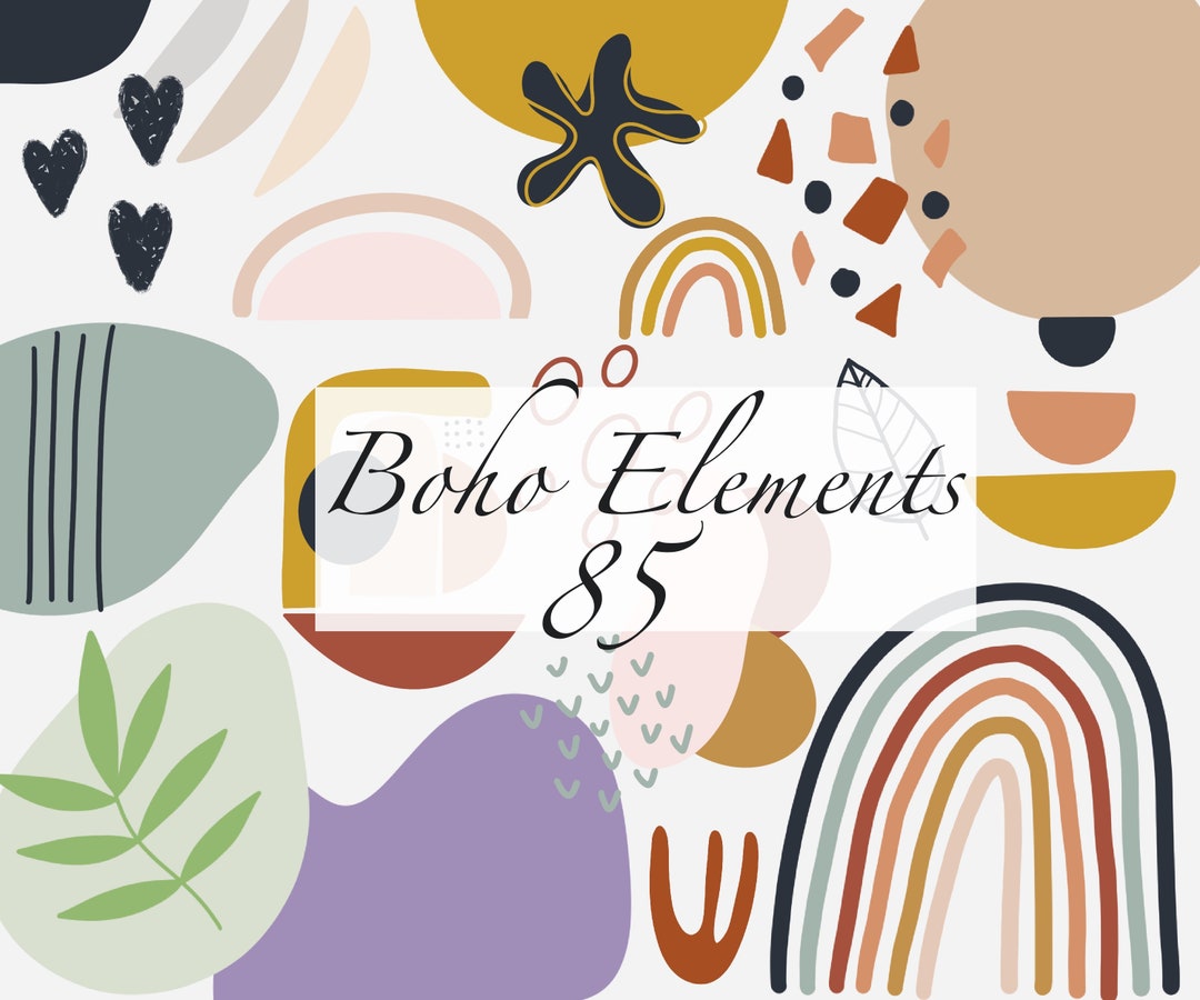 Boho Abstract Shapes, Floral Abstract PNG Clipart, Abstract Boho ...