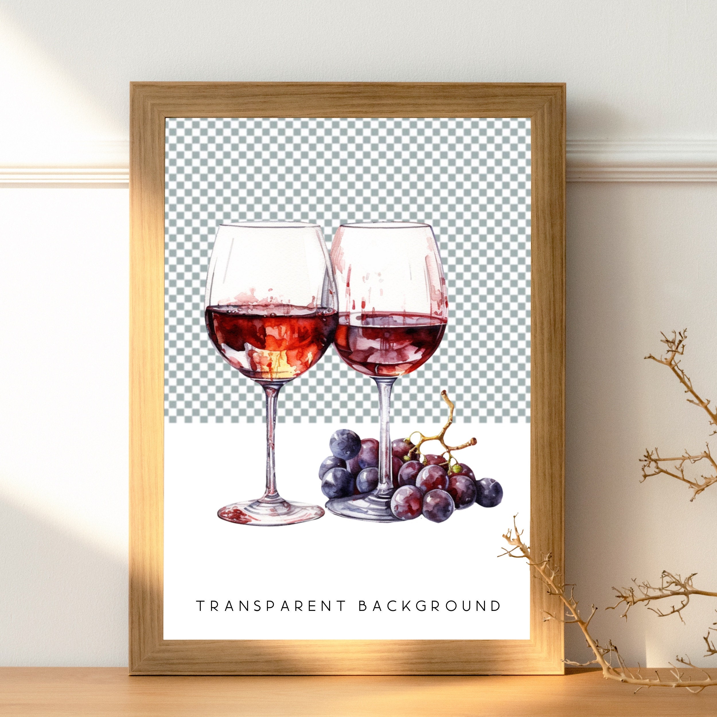 Set of 17 Watercolor Wine Clipart in Transparent Png Format. Alcolhol ...