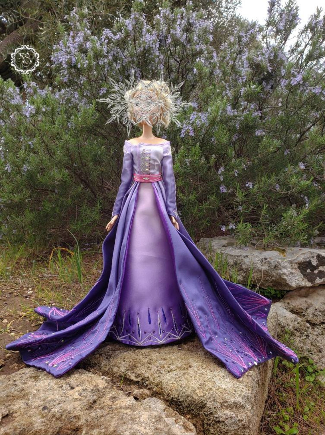 Elsa Snow Queen Saks Purple Dress Handmade for Dolls and - Etsy